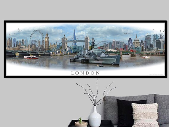 The Ultimate LONDON SKYLINE Print . Art Print Travel City | Etsy UK