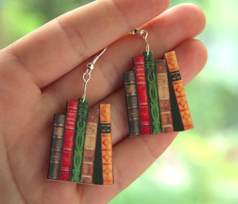 Miniature Book Earrings Book Spines Earrings Classic Novel - Etsy