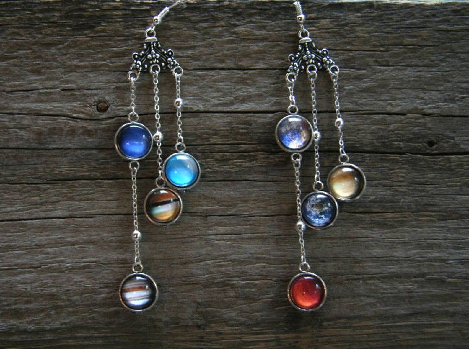 Solar System Earrings Planet Earrings Large Dangle Earrings - Etsy
