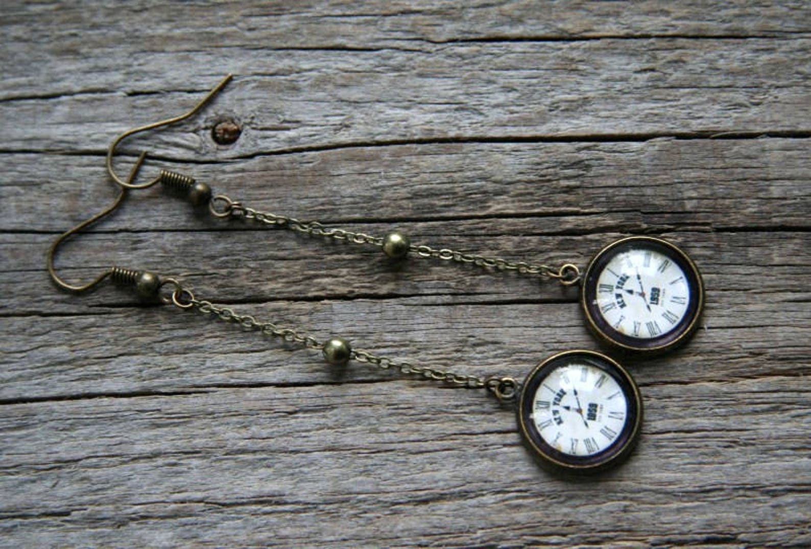 Clock Earrings Glass Earrings Retro Clock Earrings Antique | Etsy