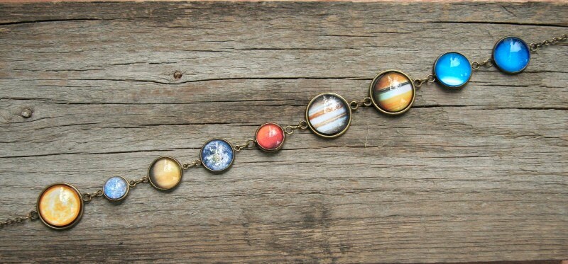 Planet Necklace Necklace With Planets Solar System Necklace - Etsy