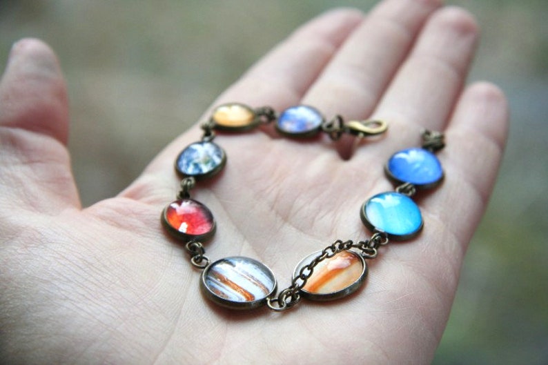 Planet Armband Armband mit Planeten Solar System Armband | Etsy