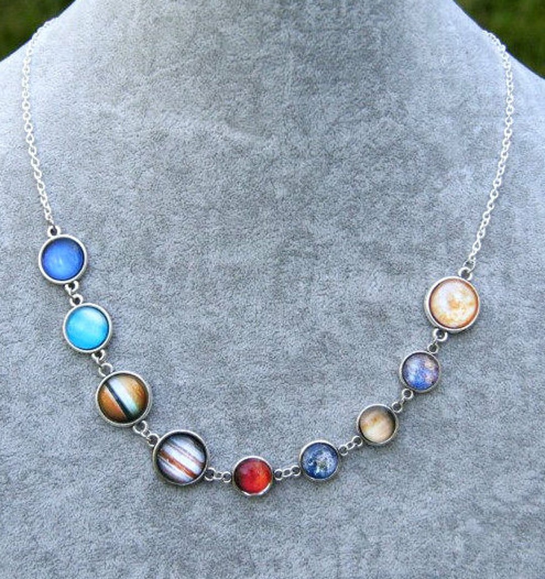 Planet Necklace, Necklace With Planets, Solar System Necklace, Solar ...