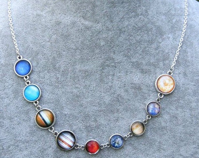 Planet Necklace, Necklace With Planets, Solar System Necklace, Solar ...
