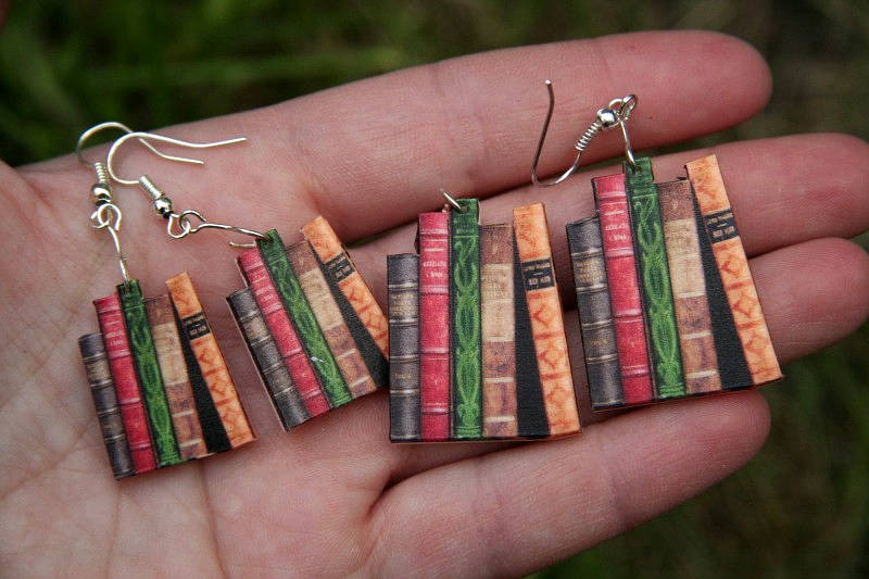 Miniature Book Earrings Book Spines Earrings Classic Novel - Etsy