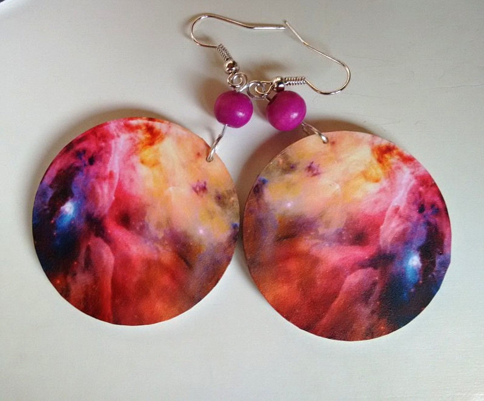 Galaxy Nebula Earrings Pink Nebula Star Earring Nebula | Etsy