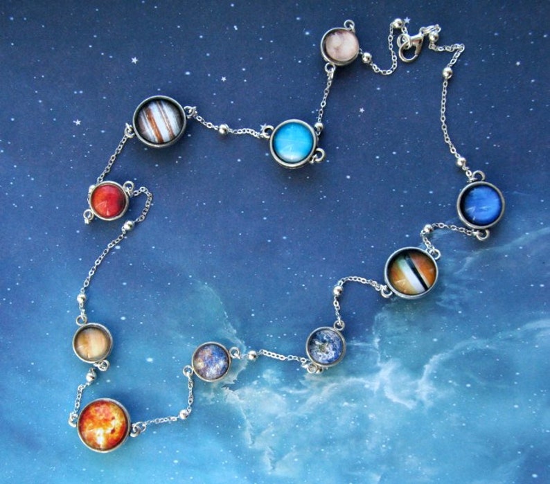 Planet Necklace Necklace With Planets Solar System Necklace - Etsy