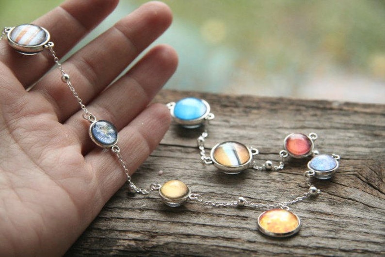Planet Necklace Necklace With Planets Solar System Necklace - Etsy