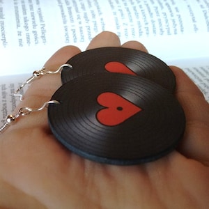 Vinyl Record Earrings, Vinyl Decoupage Earrings, Retro Earrings ...