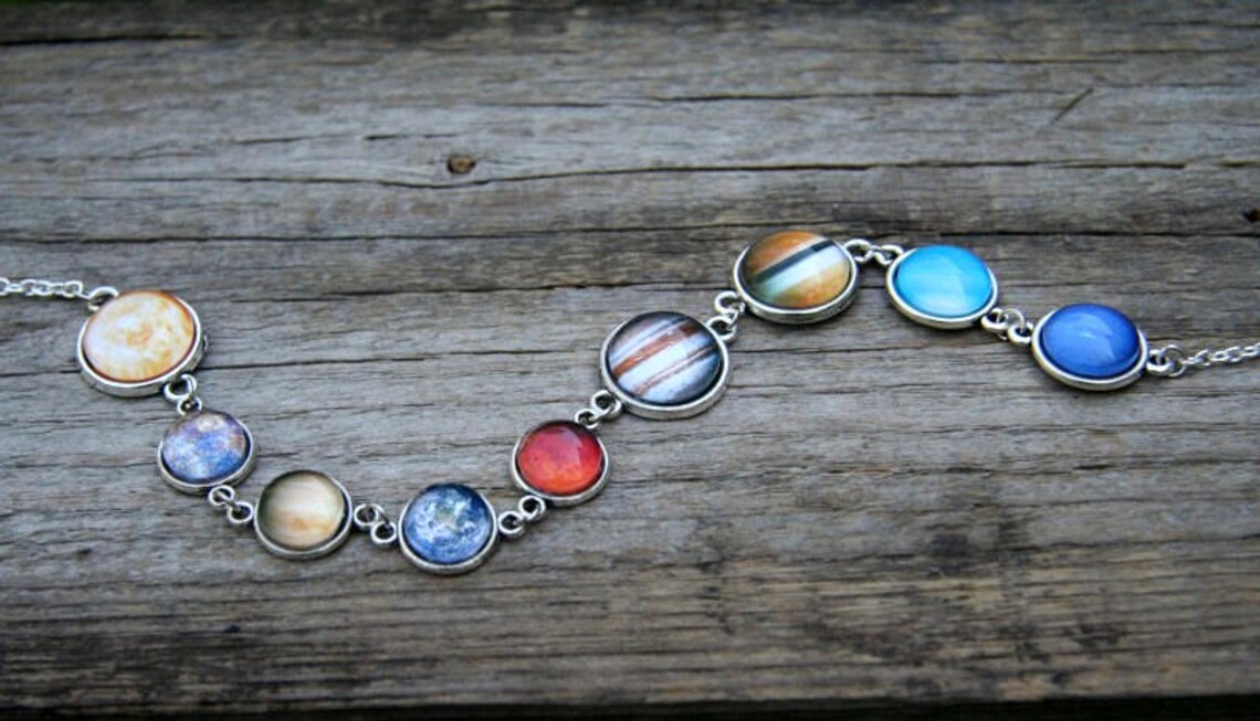 Planet Necklace Necklace With Planets Solar System Necklace | Etsy