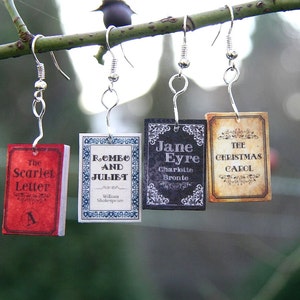 Miniature Book Earrings, Classic Novel Earrings, Book Jewelry, Novel ...