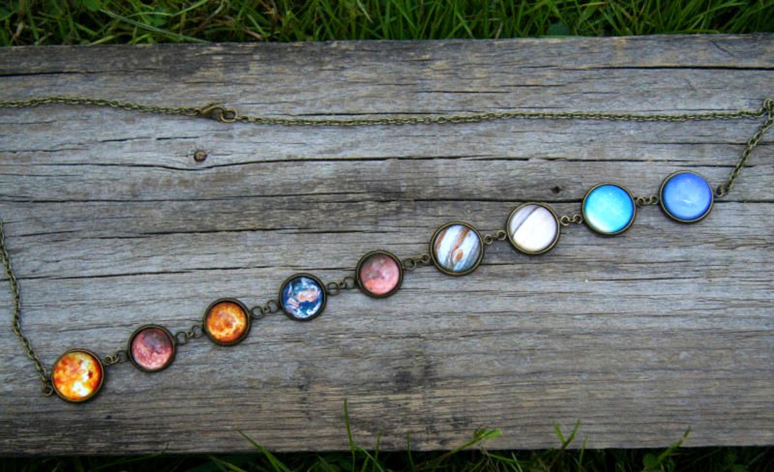 Planet Necklace Necklace With Planets Celestial Necklace | Etsy
