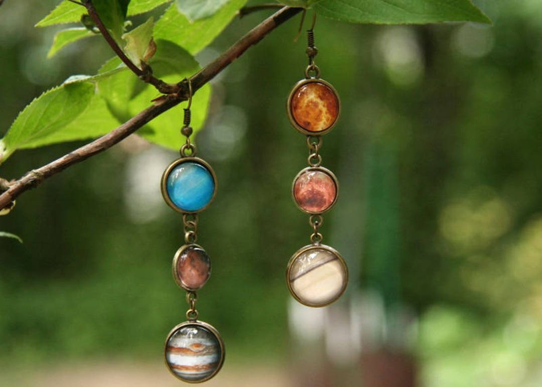Solar System Earrins, Planet Earrings, Galaxy Earrings, Nebula Earrings ...