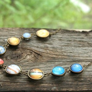 Double Sided Planet Necklace, Necklace With Planets, Solar System ...