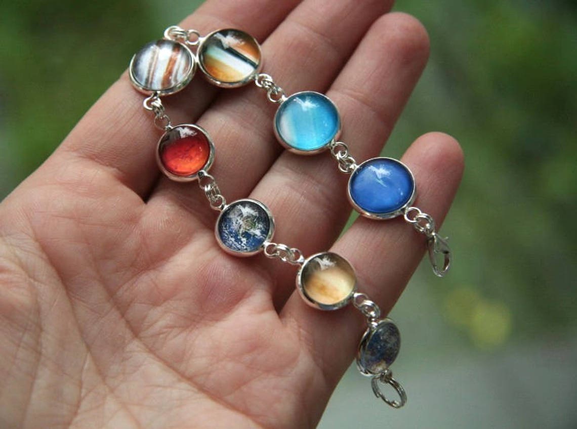 Planet bracelet bracelet with planets solar system bracelet | Etsy