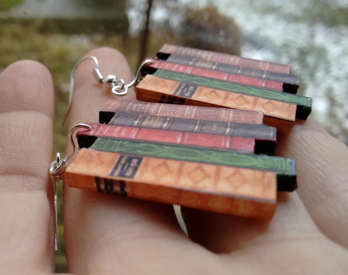 Miniature Book Earrings, Classic Novel Earrings, Book Jewelry, Novel ...