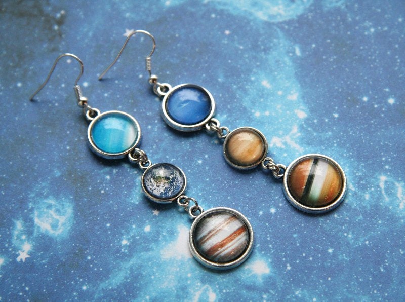 Solar System Earrins Planet Earrings Galaxy Earrings Nebula - Etsy