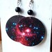 Galaxy Nebula Earrings, Red Nebula, Red Stars, Star Earring, Nebula ...
