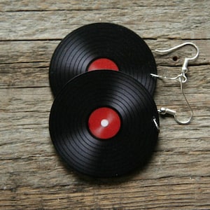 Vinyl Record Earrings, Vinyl Decoupage Earrings, Retro Earrings ...