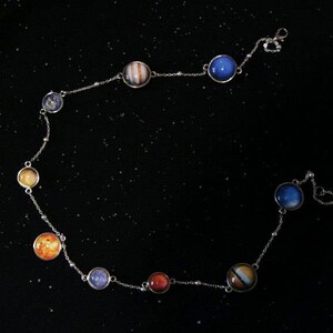 Planet Necklace, Necklace With Planets, Solar System Necklace, Solar ...