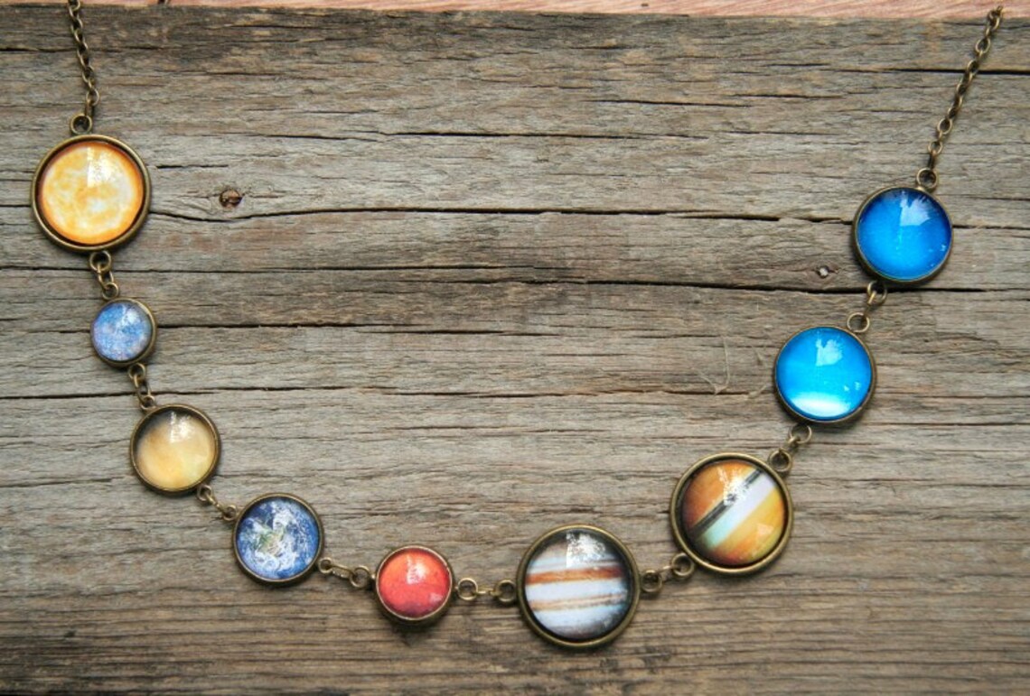 Planet Necklace Necklace With Planets Solar System Necklace - Etsy