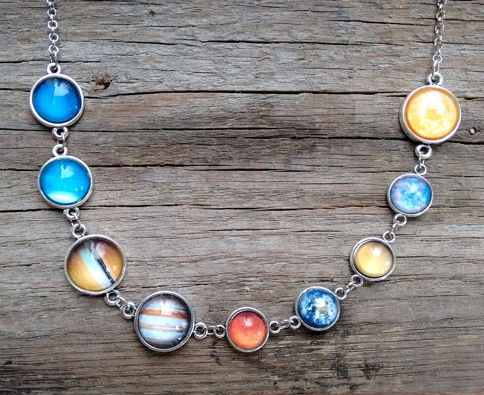 Planet Necklace Necklace With Planets Solar System Necklace - Etsy