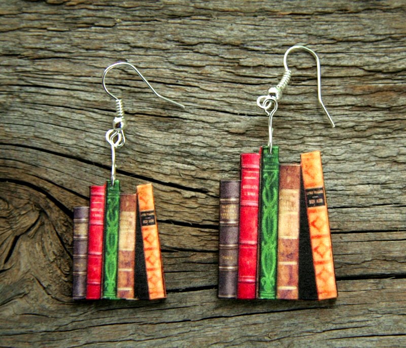 Miniature Book Earrings Book Spines Earrings Classic Novel - Etsy