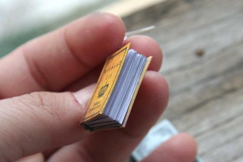Real Looking Miniature Book Earrings With Pages, Classic Novel Earrings ...