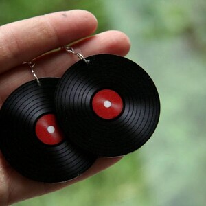 Vinyl Record Earrings, Vinyl Decoupage Earrings, Retro Earrings ...