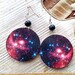 Galaxy Nebula Earrings, Red Nebula, Red Stars, Star Earring, Nebula ...