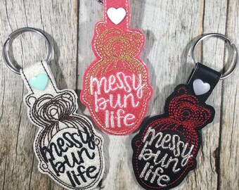 Messy Bun Keychain - Etsy