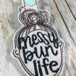 Messy Bun, Keychain, Funny Gift, Girlfriend Gift, Wife Gift, Gym Bag ...