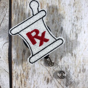 RX Badge Reel, Badge Reel, Nurse Badge Reel, Pharmacist Badge Reel ...