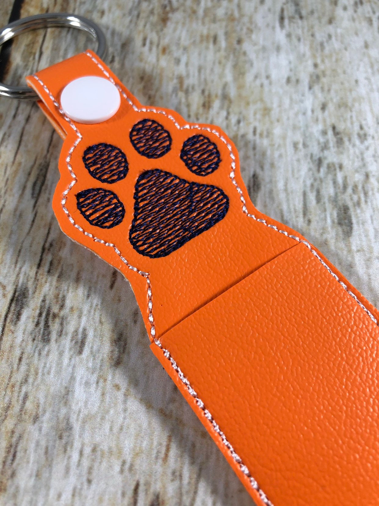 Paw Print Keychain, Paw Print Gift, Paw Print Chap Stick Holder, Vet ...