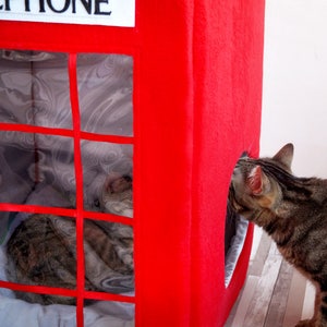 London Telephone Booth Cat House, Red Phone Box Cat Furniture, Big Pet ...