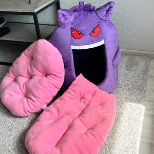 Gengar Pokemon Plush Cat Bed, Indoor Pet Furniture, Dog Nest, Kids Gift ...