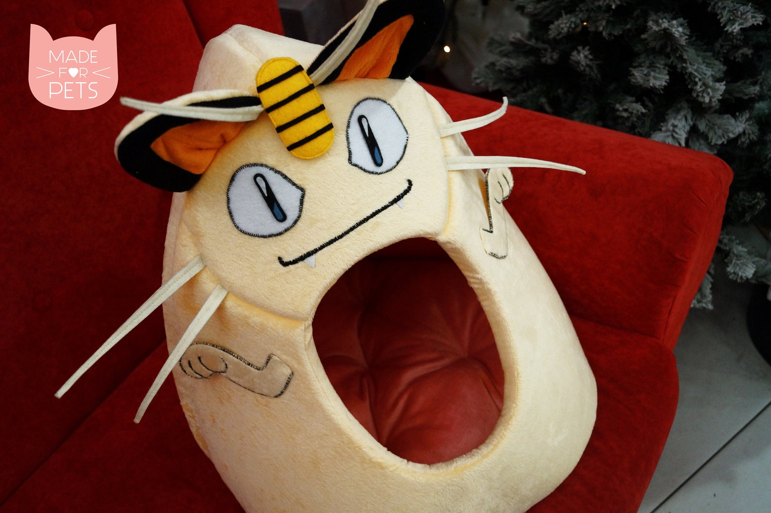 Meowth Cat Bed Pokemon Cat Furniture Christmas Gift Idea - Etsy