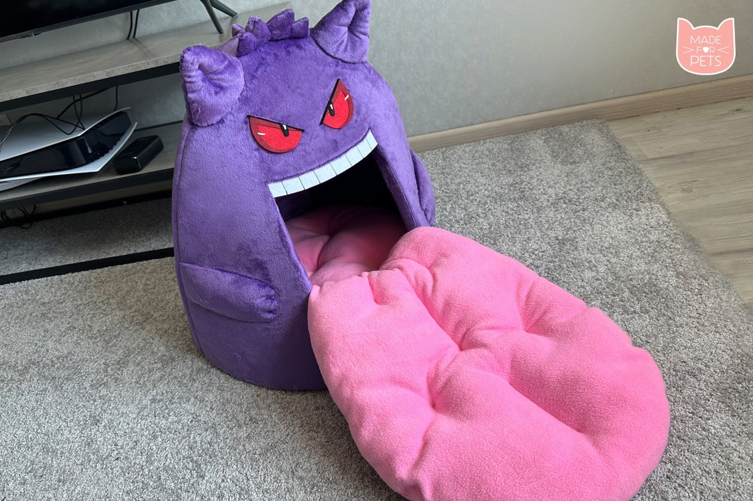 Gengar Pokemon Plush Cat Bed, Indoor Pet Furniture, Dog Nest, Kids Gift ...