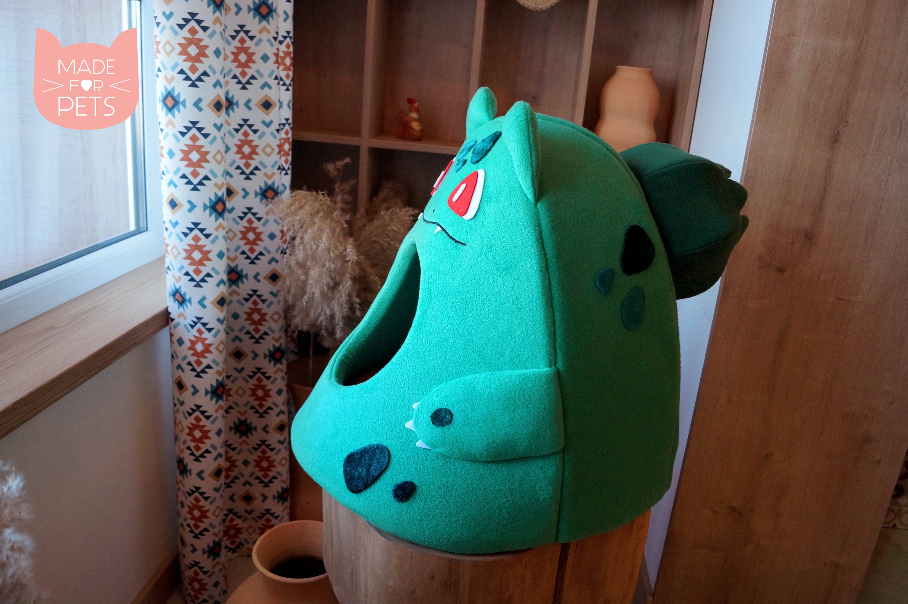 Bulbasaur Cat Bed Pokemon Cat Furniture Christmas Gift Idea | Etsy