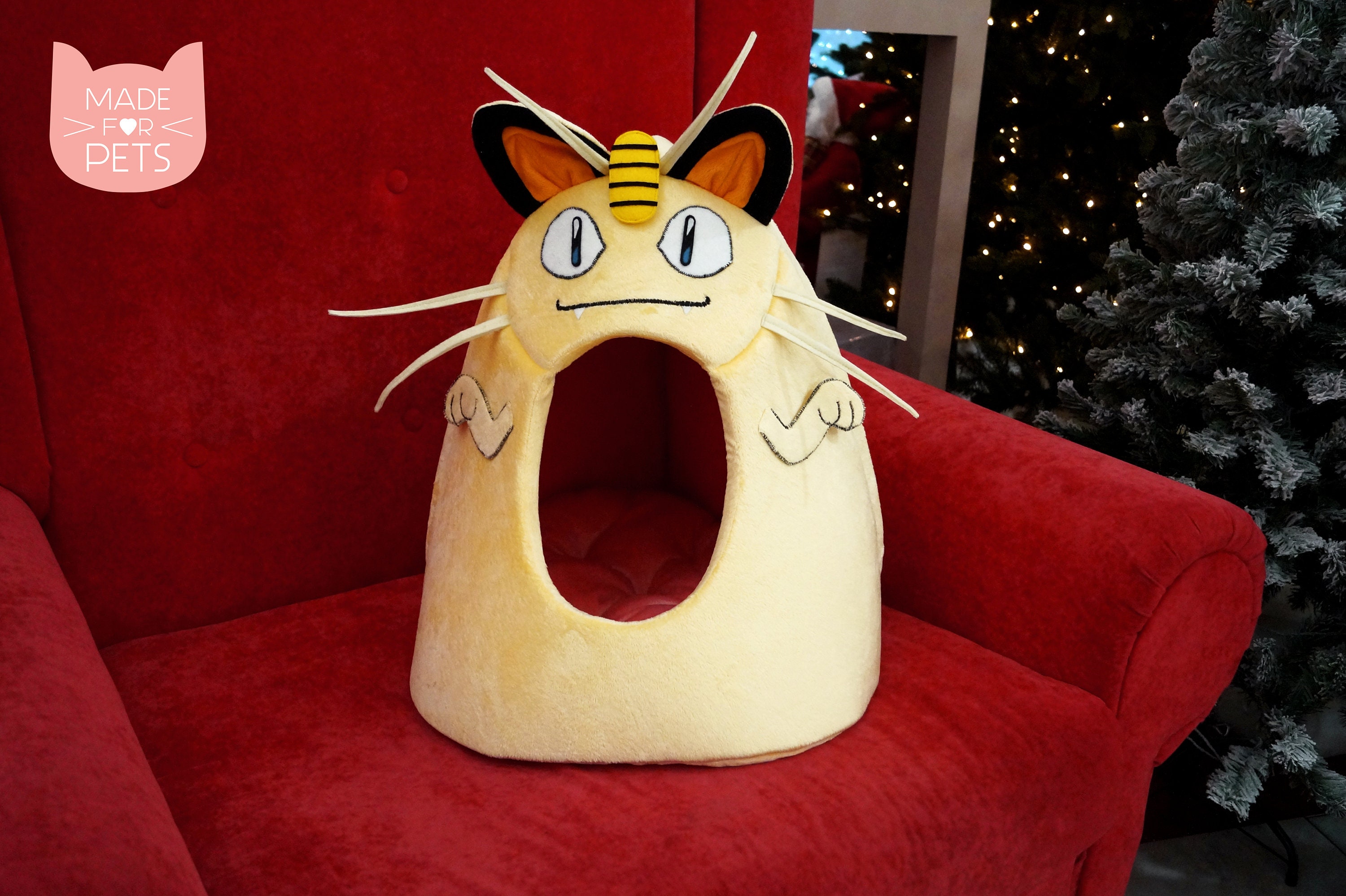 Meowth Cat Bed Pokemon Cat Furniture Christmas Gift Idea - Etsy
