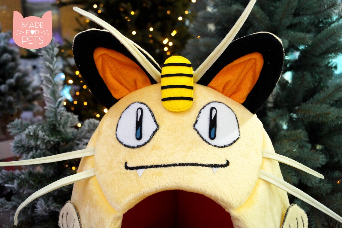 Meowth Cat Bed Pokemon Cat Furniture Christmas Gift Idea - Etsy