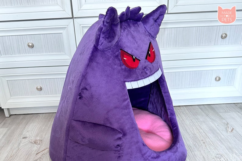 Gengar Pokemon Plush Cat Bed, Indoor Pet Furniture, Dog Nest, Kids Gift ...