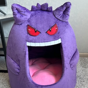 Gengar Pokemon Plush Cat Bed, Indoor Pet Furniture, Dog Nest, Kids Gift ...