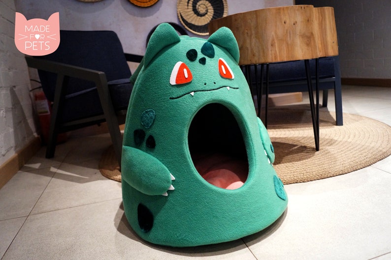 Bulbasaur Cat Bed Pokemon Cat Furniture Christmas Gift Idea - Etsy