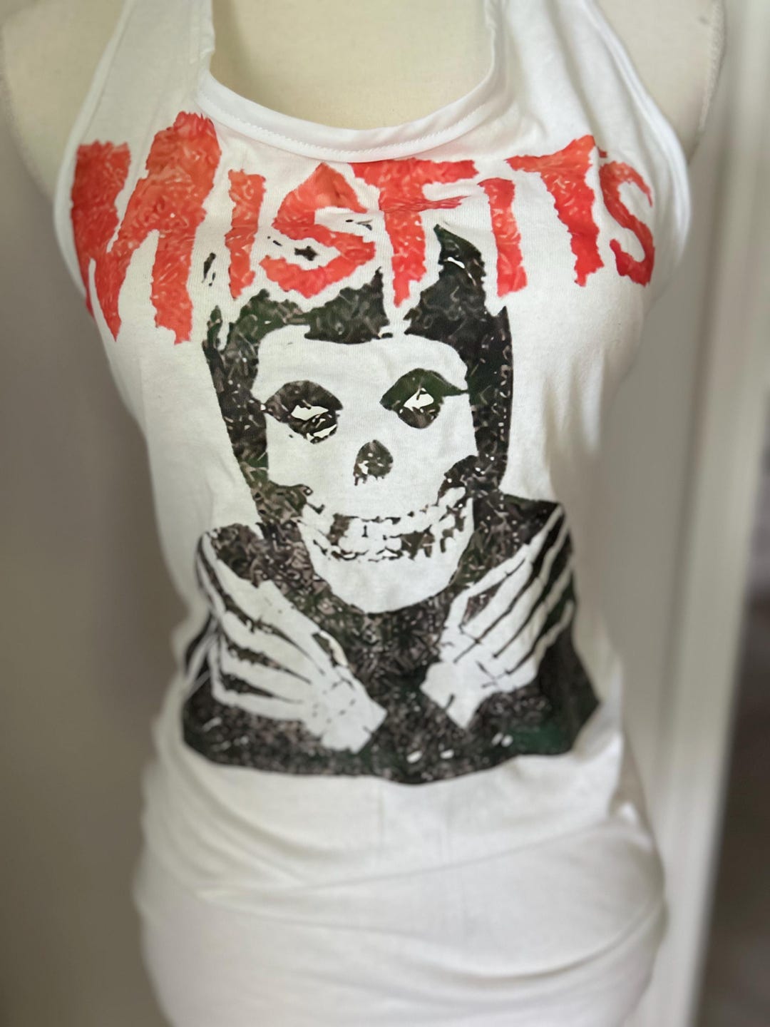 Upcycled Misfits Band Tee Halter Neck Top / Punk Rock DIY/ Adjustable ...