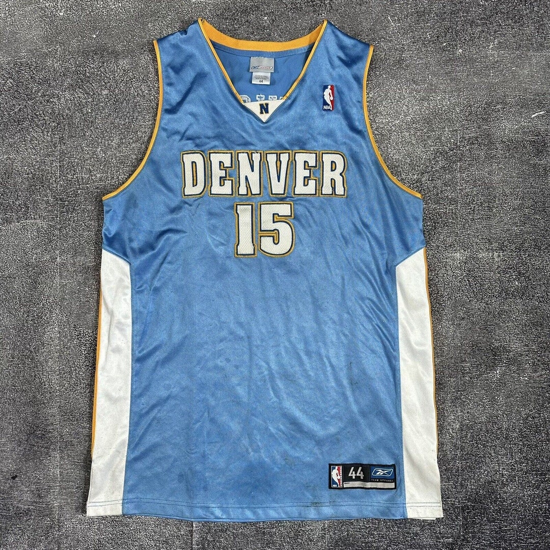 Men's Vintage Reebok Denver Nuggets Carmelo Anthony Blue Authentic ...