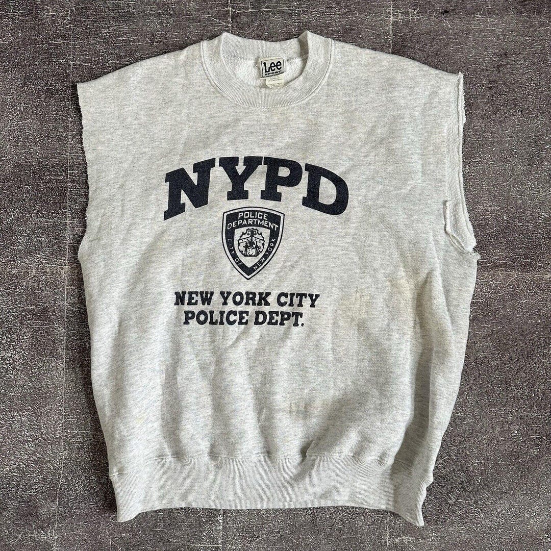 Men's Vintage 90s NYPD New York City Police Sleeveless Crewneck ...