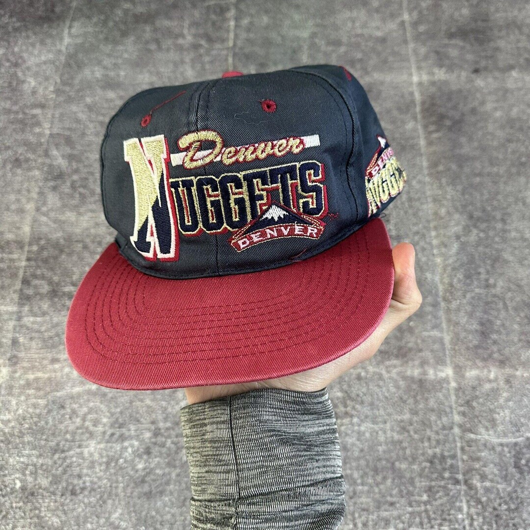 Men's Vintage 90s AJD Denver Nuggets Navy Blue Maroon Spell Out ...
