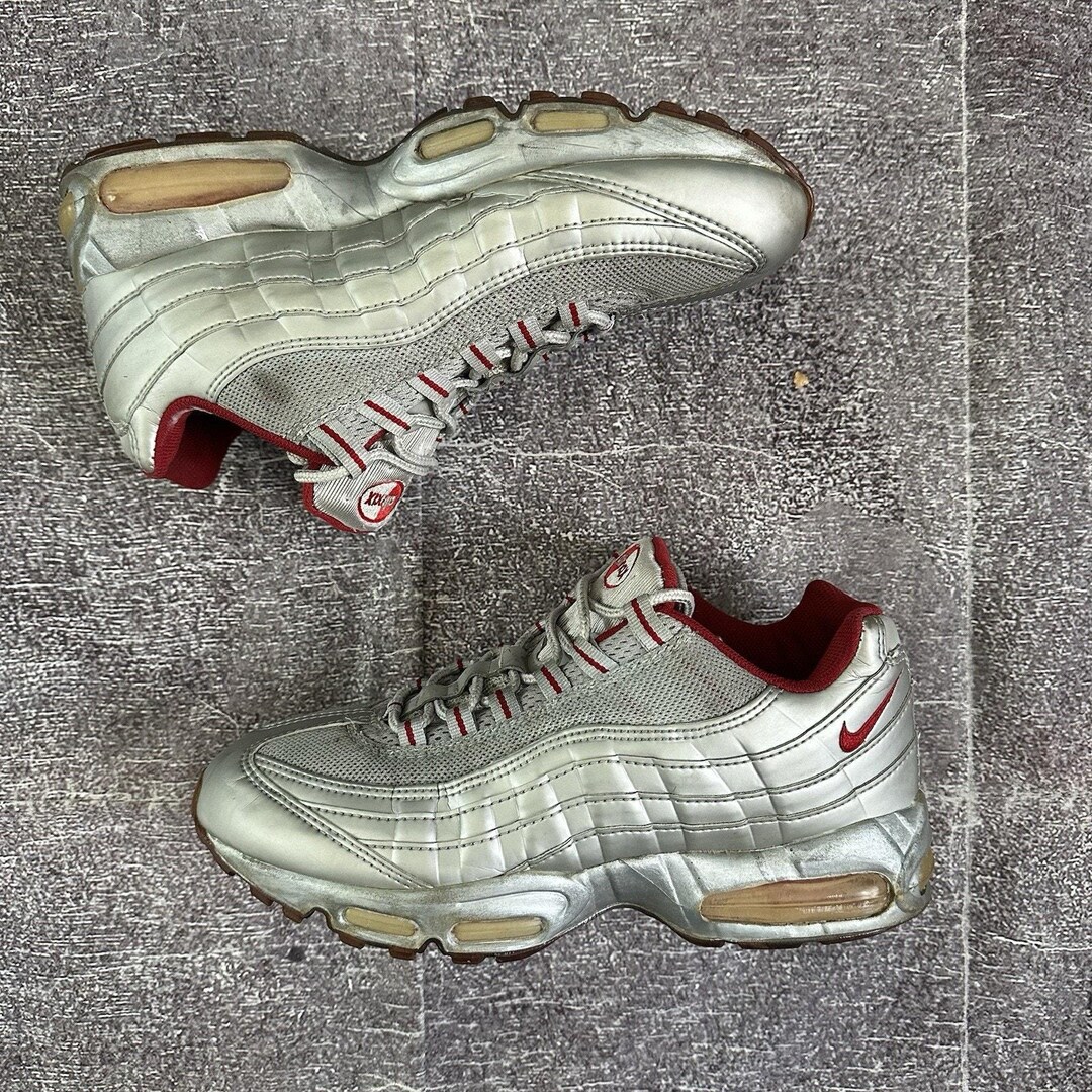 Men's Vintage OG Nike Air Max 95 SL Neutral Gray Silver Red Sz 8.5 ...