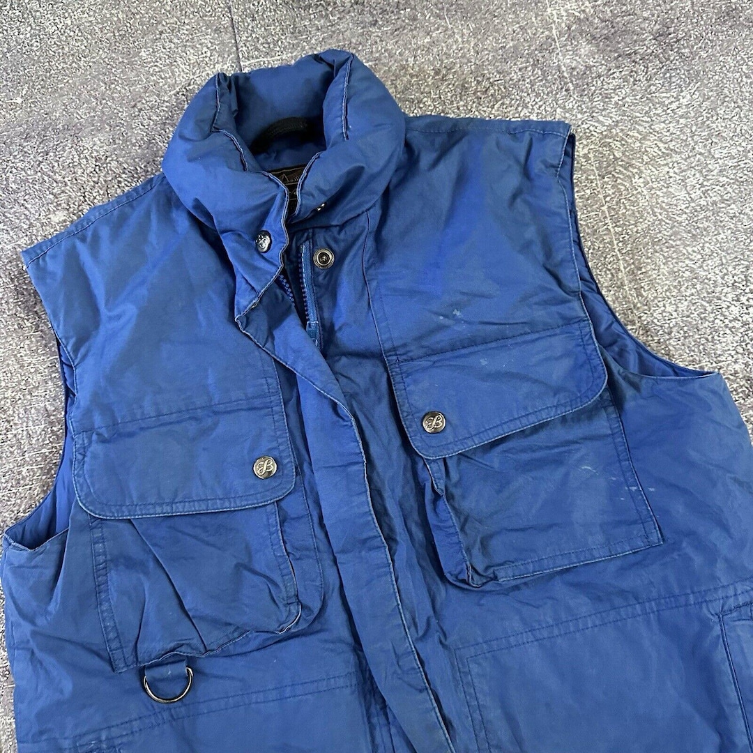 Men's Vintage 90s Eddie Bauer USA Blue Goose Down Zip up Puffer Vest ...